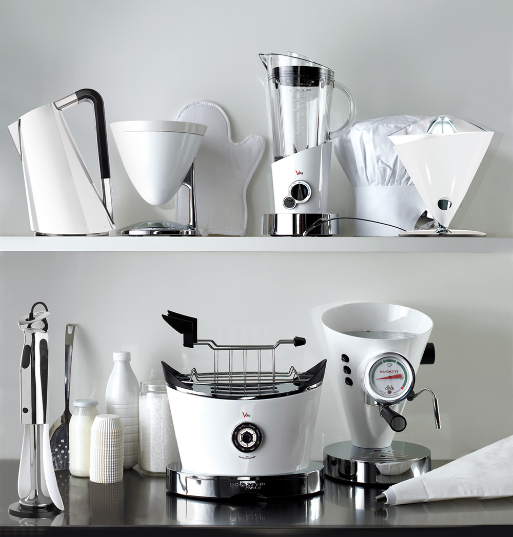 Biały wielofunkcyjny blender Vela, Bugatti Prestiżowa Kuchnia